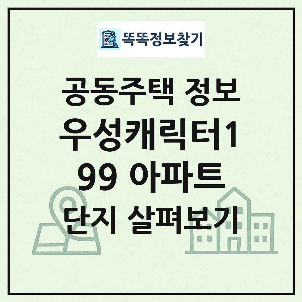 우성캐릭터199 아파트 최신 공동주택 정보 똑똑정보찾기